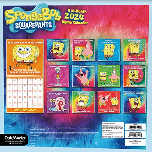 SpongeBob Squarepants Calendar 2024 - Deluxe 2024 SpongeBob Wall Calendar Bundle with Over 100 Calendar Stickers (SpongeBob Gifts, Office Supplies)