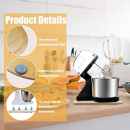 Appliance Slider Bamboo Mixer Slider Kitchen Appliance Sliders for 4.5-5qt Countertop Mixer Mover Sliding Tray Stand Mixer Appliance Moving Tray Small Appliance Slider Stand Mixer Mat Slider Applianc