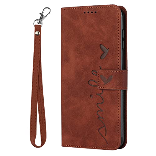 Kainevy for Infinix Hot 20 5G Case Wallet Black with Lanyard Durable Leather Case for Infinix Hot 20 5G Phone Case with Card Holder Buckle Flip Design Protective Cover for Womem Men (Brown)