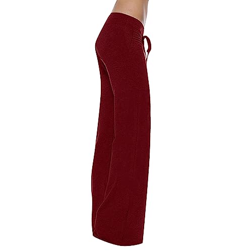 Plus Size Jumpsuits for Women Summer 2023 Cargo Pants Women Elastic Waisted Stretch Pant Legging Workout Yoga Gym Cozy Drawstring Trousers with Pockets Red Small