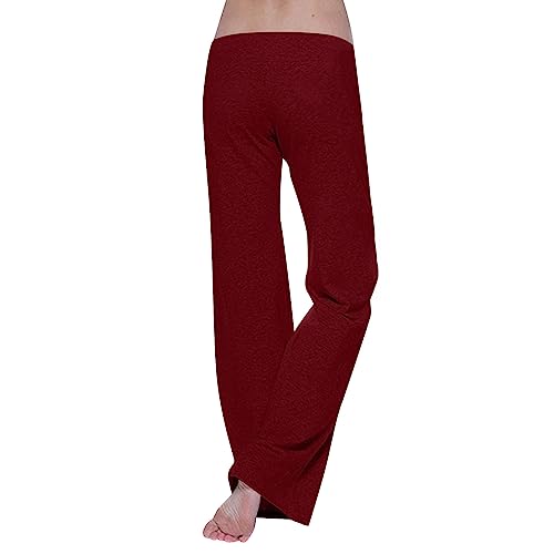 Plus Size Jumpsuits for Women Summer 2023 Cargo Pants Women Elastic Waisted Stretch Pant Legging Workout Yoga Gym Cozy Drawstring Trousers with Pockets Red Small