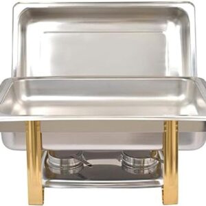 Single Pan Buffet Server, Chafing Dish Buffet Set, Portable Stainless Steel Food Warmer, Chafing Dish Set Perfect for Catering, Parties, Events and Holiday