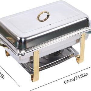 Single Pan Buffet Server, Chafing Dish Buffet Set, Portable Stainless Steel Food Warmer, Chafing Dish Set Perfect for Catering, Parties, Events and Holiday