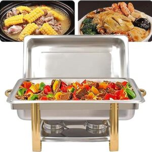 Single Pan Buffet Server, Chafing Dish Buffet Set, Portable Stainless Steel Food Warmer, Chafing Dish Set Perfect for Catering, Parties, Events and Holiday