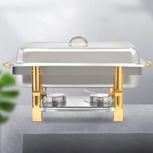 Single Pan Buffet Server, Chafing Dish Buffet Set, Portable Stainless Steel Food Warmer, Chafing Dish Set Perfect for Catering, Parties, Events and Holiday