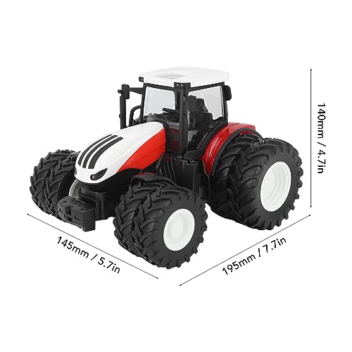 YYQTGG Remote Control Tractor, 1/24 Antiskid RC Farm Tractor Toy 4 Channel for Over 3 Years Old for Indoor (Red)