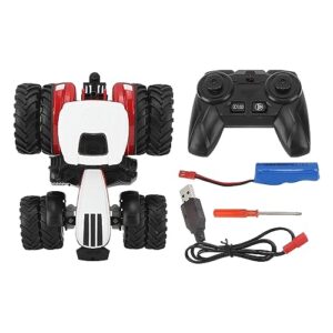 YYQTGG Remote Control Tractor, 1/24 Antiskid RC Farm Tractor Toy 4 Channel for Over 3 Years Old for Indoor (Red)