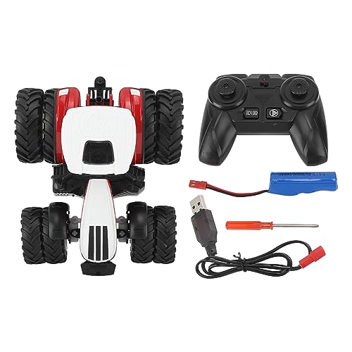 YYQTGG Remote Control Tractor, 1/24 Antiskid RC Farm Tractor Toy 4 Channel for Over 3 Years Old for Indoor (Red)