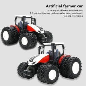 YYQTGG Remote Control Tractor, 1/24 Antiskid RC Farm Tractor Toy 4 Channel for Over 3 Years Old for Indoor (Red)