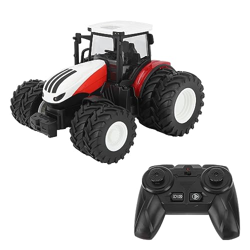 YYQTGG Remote Control Tractor, 1/24 Antiskid RC Farm Tractor Toy 4 Channel for Over 3 Years Old for Indoor (Red)