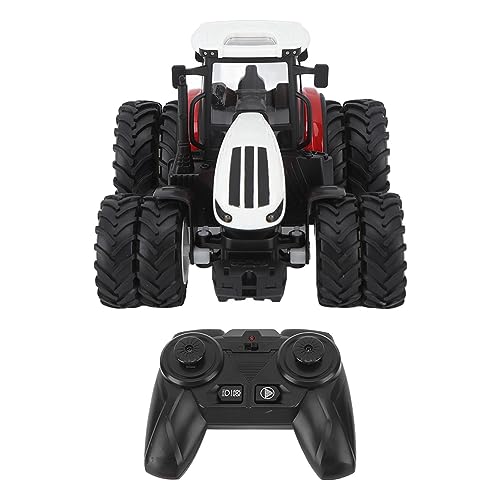 YYQTGG Remote Control Tractor, 1/24 Antiskid RC Farm Tractor Toy 4 Channel for Over 3 Years Old for Indoor (Red)