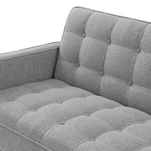 BIVVI Futon Sofa Bed Couch Linen Convertible Sleeper Sofa 73.62 Inch Long Folding Loveseat Couch w/Arms,Upholstered Lounge Sofá Daybed for Small Spaces Living Room, Apartment Office Dorm,Gray