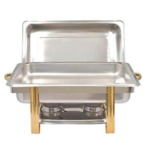 9 qt chafing dish buffet set catering warmers rectangle food server chafing tray catering warmer supplies set with food & water pan, lid for kitchen party dinner banquet