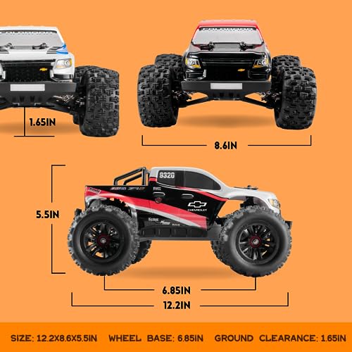 FAIRRC EAZYRC Fast RC Trucks for Adults 1/18 Chevrolet Colorado Off-Road RC Trucks, 4X4 RTR Brushless RC Trucks, 45+km/h Speed, Hobby Electric RC Monster Trucks, Oil Filled Shocks,RC Trucks Black