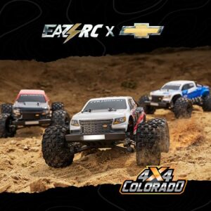 FAIRRC EAZYRC Fast RC Trucks for Adults 1/18 Chevrolet Colorado Off-Road RC Trucks, 4X4 RTR Brushless RC Trucks, 45+km/h Speed, Hobby Electric RC Monster Trucks, Oil Filled Shocks,RC Trucks Black