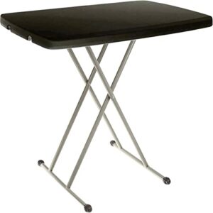 zagtag folding table 30inch small foldable table for kids picnic and laundry room, tray table, black