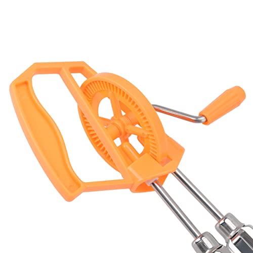 Rotary Egg Beater, Hand Crank Handheld Mixer Stainless Steel, Portable Mixer with Plastic Handle Small Hand Mixer Manual Hand Mixer for Kitchen Cooking(Orange)