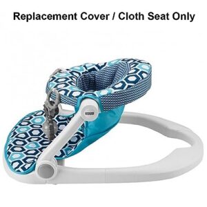 Replacement Part for Fisher-Price Sit-Me-Up Floor Seat - FKD95 ~ Replacement Cover/Cloth Seat ~ Blue, White and Turquoise Colors