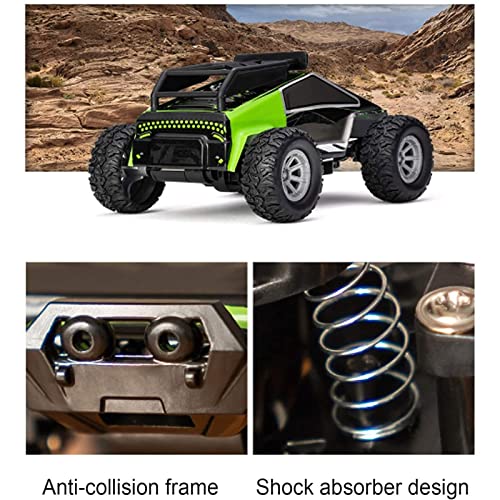 Mini RC Car Off Road Truck 1:32 Scale Toy Car Rechargeable Remote Control Car High Speed 2WD Electric Vehicle With 2.4 Radio Controller Translucent Body Lighting Gift Boys Remote Cars (A, One Size)