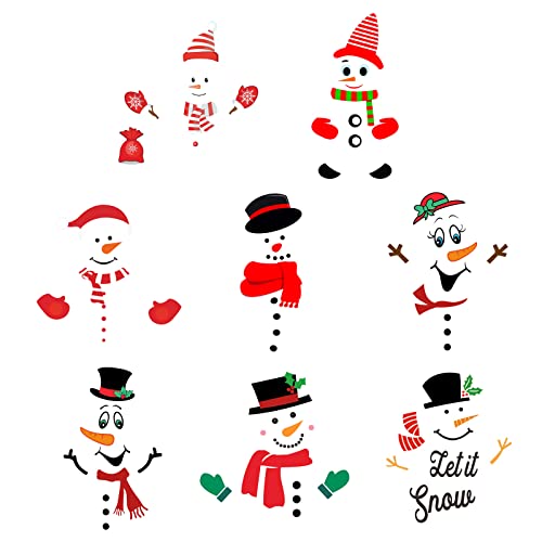 Christmas Cartoon Snowman Gift Decorative Ornament for Home Office Microwave Whiteboard Decor Accessory Magnetic Refrigerator Sticker