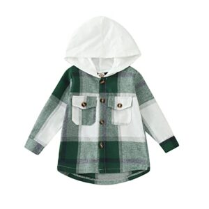 toddler baby boys girls plaid jacket hoodie button coat long sleeve shirt tops outerwear fall clothes for autumn 6m-13t