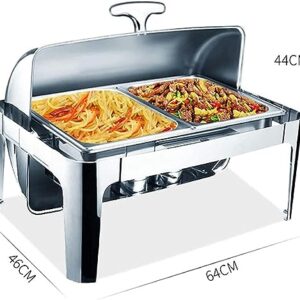 Stainless Steel Chafing Dishes, Electric Food Buffet Warmer, Rectangular Catering Chafer Warmer Set with Removable Warming Trays for Parties and Buffet 9L