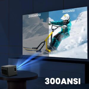 Transpeed Projector 300ANSI Android 10.0 Support 4K include Bracket 12000 lumens BT5.2 1280*720P Home Theater Outdoor Projetor Compatible with Android/iOS/Windows/TV Stick/HDMI/USB