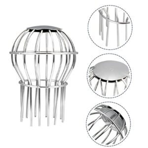 DOITOOL 6 pcs Gutter Cap Cover Pipe for Leaf Rooftop Line Strainers Other Guards Filter Down Tool Drain Round to Anti- Guard Roof Outdoor Stainless Net Extensions Fallen Leaves