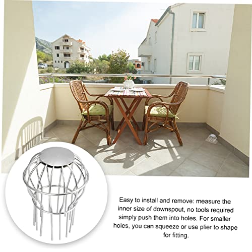 DOITOOL 6 pcs Gutter Cap Cover Pipe for Leaf Rooftop Line Strainers Other Guards Filter Down Tool Drain Round to Anti- Guard Roof Outdoor Stainless Net Extensions Fallen Leaves