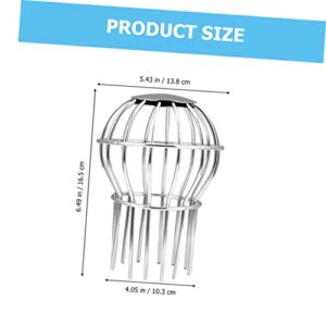 DOITOOL 6 pcs Gutter Cap Cover Pipe for Leaf Rooftop Line Strainers Other Guards Filter Down Tool Drain Round to Anti- Guard Roof Outdoor Stainless Net Extensions Fallen Leaves