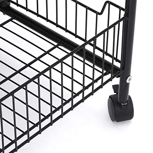 WFHTU Rolling Cart with Wheels Shelf Metal Trolley Shelving Microwave Oven Shelf Utility Bathroom Mobile Storage Rack