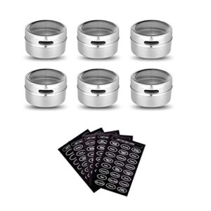 utility condiment jar magnetic spice tins stainless steel spice jar set with stickers pepper shakers salt pepper set seasoning sprays jars