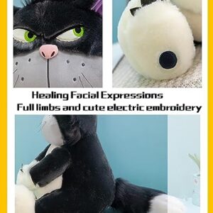 FLOERROYALE Cute Cat Plush Toy Cinderella's Cat Lucifer Plush Doll Fun Anime Cat Filled Animal Plush Throw Pillow, Birthday for Boys and Girls,11.8in