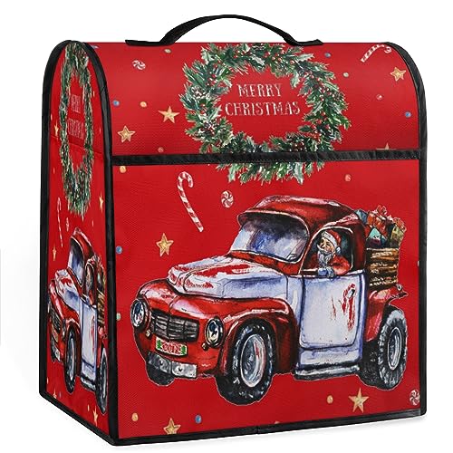 Christmas Wreath Cars Stand Mixer Cover Foldable with Zipper and Handle Dust Cover Compatible With 6-8 Quart Kitchen Mixers Fits All Tilt Head & Bowl Lift Models