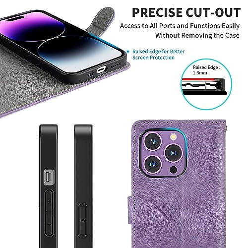 Case Compatible with Infinix Hot 30i NFC X669,Leather Case with Card Slot.Wallet Design,RFID Protection.Standable Flip Case Purple