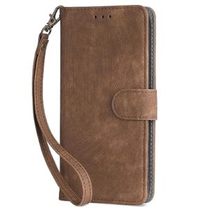 case compatible with infinix note 12i 2022 x677,leather case with card slot.wallet design,rfid protection.standable flip case brown