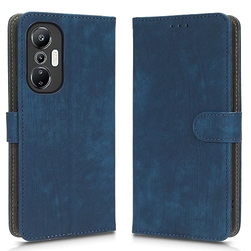 Case Compatible with Infinix Hot 20S X6827,Leather Case with Card Slot.Wallet Design,RFID Protection.Standable Flip Case Blue