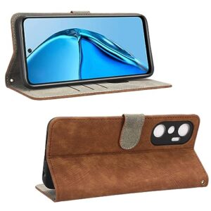 Case Compatible with Infinix Hot 20 4G X6826,Leather Case with Card Slot.Wallet Design,RFID Protection.Standable Flip Case Brown