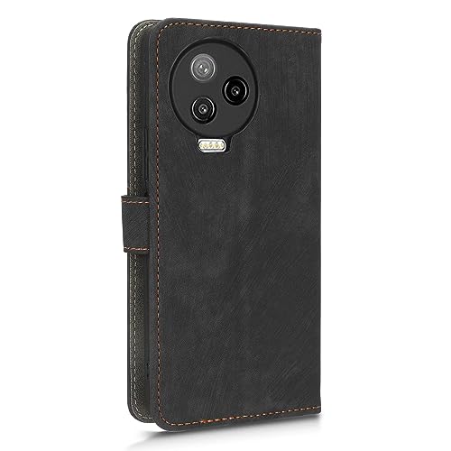 Case Compatible with Infinix Note 12 2023 X676C,Leather Case with Card Slot.Wallet Design,RFID Protection.Standable Flip Case Black