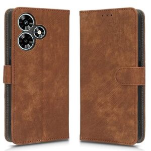 Case Compatible with Infinix Hot 30 4G X6831,Leather Case with Card Slot.Wallet Design,RFID Protection.Standable Flip Case Brown