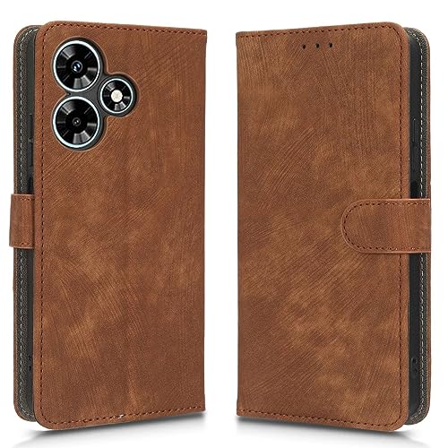 Case Compatible with Infinix Hot 30 4G X6831,Leather Case with Card Slot.Wallet Design,RFID Protection.Standable Flip Case Brown