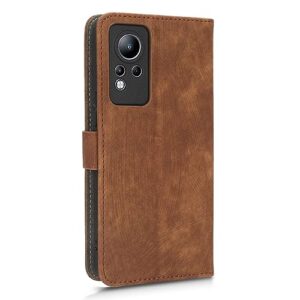 Case Compatible with Infinix X663C X663D,Leather Case with Card Slot.Wallet Design,RFID Protection.Standable Flip Case Brown