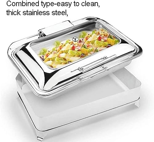 Food Warmers for Parties Buffets Electric, Stainless Steel Buffet Server and Warming Tray, 9L, Chafing Dish Buffet Set - Adjustable Temperature + Hot Plate Electricgn (Size : Gn 1/3)