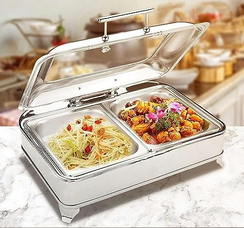 Food Warmers for Parties Buffets Electric, Stainless Steel Buffet Server and Warming Tray, 9L, Chafing Dish Buffet Set - Adjustable Temperature + Hot Plate Electricgn (Size : Gn 1/3)