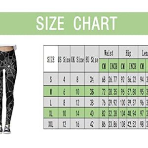 Low Rise Pants for Women Women's Halloween High Waist Yoga Trousers Cat and Bat Print Long Slim Fit Chunky Warm Fall and Winter (White, XXL) Gifts for 18 Year Old Girl Boss Gifts for Women