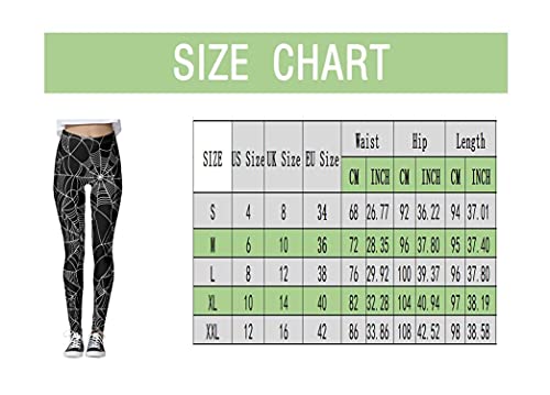 Low Rise Pants for Women Women's Halloween High Waist Yoga Trousers Cat and Bat Print Long Slim Fit Chunky Warm Fall and Winter (White, XXL) Gifts for 18 Year Old Girl Boss Gifts for Women