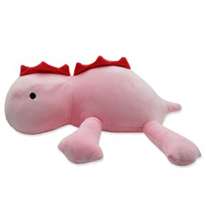 frinng weighted dinosaur plush, 24" stuffed weighted plush toy animal dino throws pillow,weighted dinosaur plushies toys for fans kids birthday gift (pink)