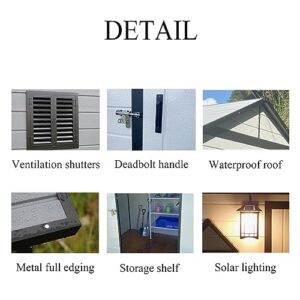 Storage shed，Sheds-Outdoor Storage Sheds，Storage shed with Ventilation shutters，Available as Temporary housing，It can Store All Kinds of Tools, with a Lock Design to Avoid Losing Items (Color : P)