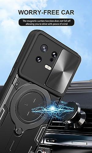 Compatible with Infinix Note 30 Pro Case,Car Mount Magnetic Shell Compatible with Infinix Note 30 Pro X678B Kickstand with Slide Lens Case Cover HEI