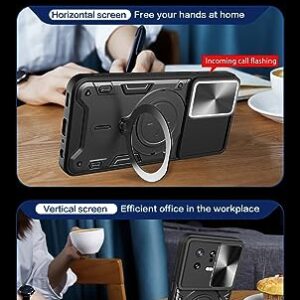 Compatible with Infinix Note 30 Pro Case,Car Mount Magnetic Shell Compatible with Infinix Note 30 Pro X678B Kickstand with Slide Lens Case Cover HEI